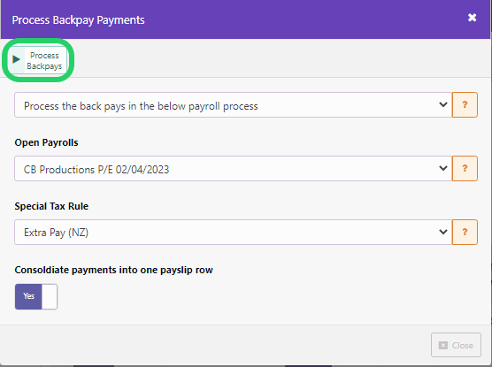 Create a Backpay Using the Backpay Payroll Process