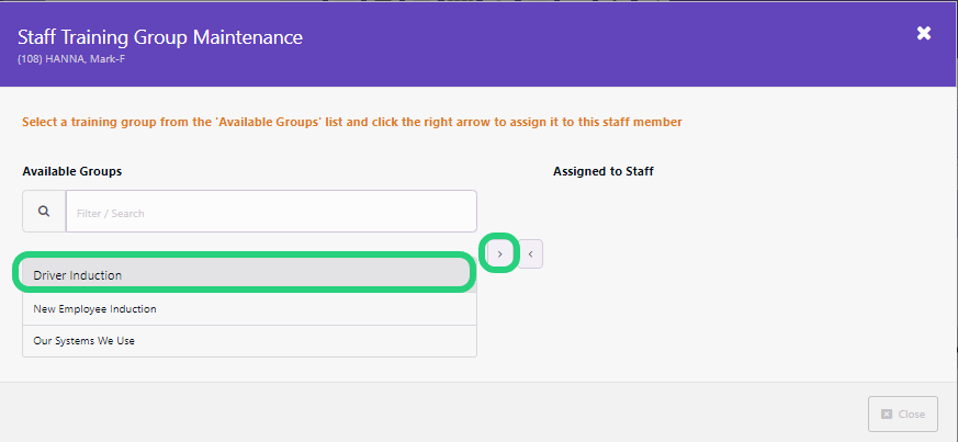 How to Assign a Training Group to an Employee