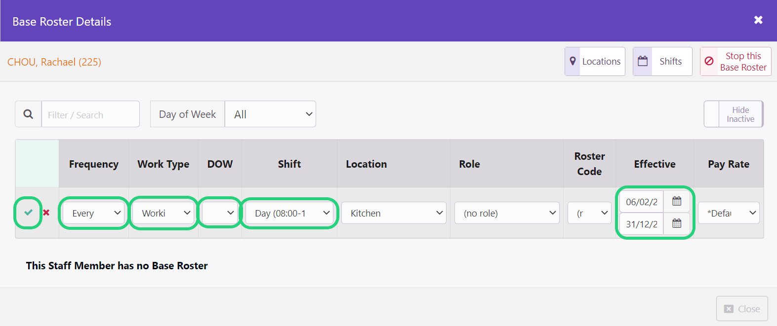 Create a Base Roster from Template