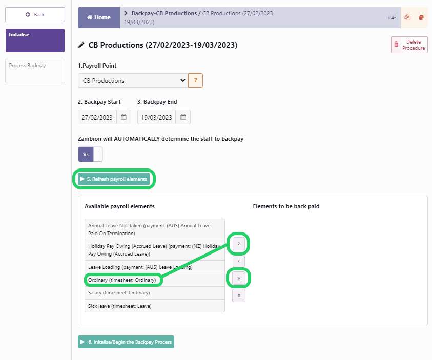 Create a Backpay Using the Backpay Payroll Process